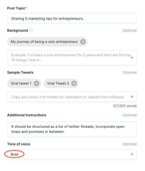 Free Twitter(X) Post Generator: Make Your Tweets go viral with AI